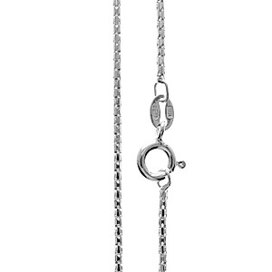SilverAmber Jewellery UK - 925 Sterling Silver Delicate Italian Coreana 1.2 mm Chain Necklace - 28" - GCH00728