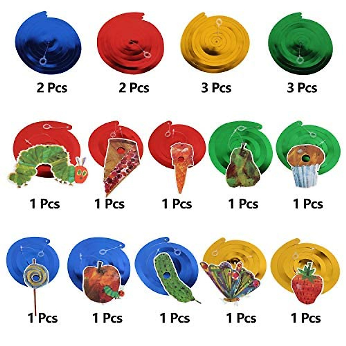 The Very Hungry Caterpillar Butterfly Swirls Streamers - 20 Pcs Children's Reading Story Birthday Party Decorations.