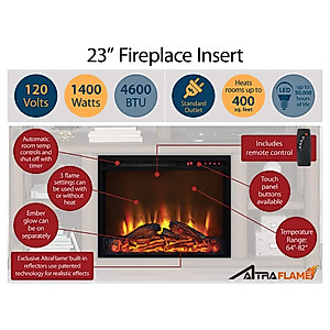 Ameriwood Home Mateo Electric Fireplace with Mantel & Open Shelf, Ivory Oak