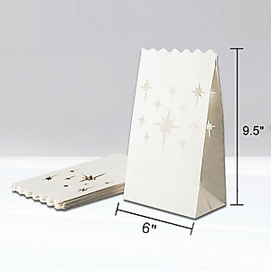 Homemory Luminary Bags with Flameless Candles, 24 LED Tea Lights with 24 Bags, Flameless Tealights Candles with Warm White Lights, Small Electric Tea Candles for Wedding, Party, Christmas, 150+ Hours