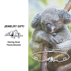 JUSTKIDSTOY Koala Bracelet for Women 925 Sterling Silver Cute Koala Jewelry Gift for Brithday Christmas Animal Lover Gifts