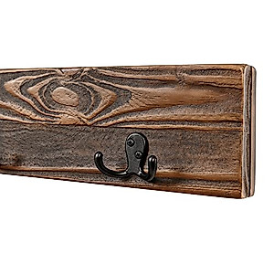 Alaterre Pomona Metal and Wood Wall Coat Hook, 48", Brown