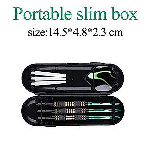 Soft tip Darts Set 18 Gram - Professional Darts Plastic Tip with Brass Barrel + Green Aluminum Shafts + 50 Rubber o-Ring + 6 Pattern Flights +30 Soft Tips for Electronic Dartboard