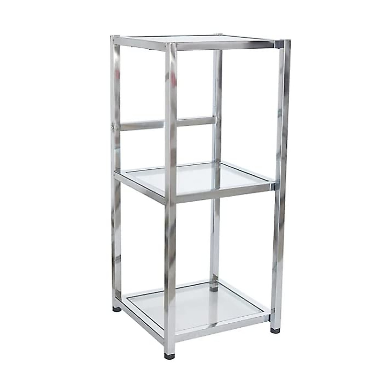 Cambria Studio 3B Mercer 3 Tier Tower Shelving Unit Chrome 13.11 inch L x 13.11 inch W x 29.53 inch H, Silver