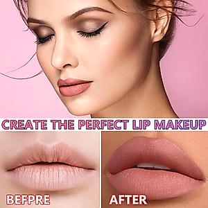 DuoZeng 3 Pcs Nude Crayon Lipstick Set,Matte Velvet Lipstick Lip Crayon Nourishing Non-Stick Cup Lip Stain Lip Gloss,Long-lasting Waterproof Lip Stick Lip Makeup for Women(Set B)