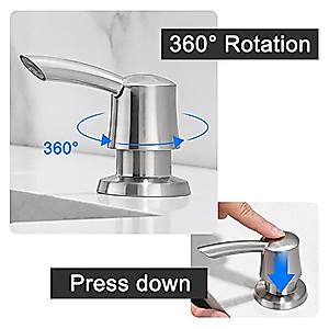 Under Sink Soap Dispenser for Kitchen Sink and Extension Tube Kit, Builit in Dish Sink Soap Dispenser 40 Inches Tube Connects No More Refills YardMonet (Brushed Nickel)