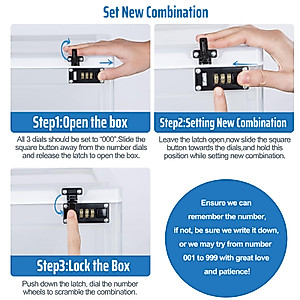 chefeggukk Clear Medicine Lock Box, Lockable Storage Box for Personal Items, Medication Lockable Container, Locking Organizer Bin for Refrigerator Food Snacks Tablet Phone Jail Home Office Safety