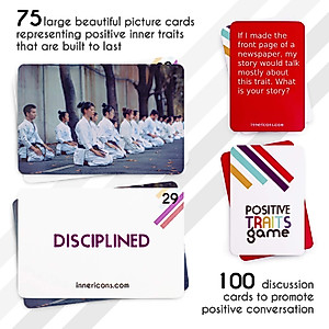 Positive Trait Therapy Games: Social Skills Games that Teaches Social Work Therapy for Kids, Teens and Adults Effective for Self Care, 115 Play Therapy Cards, Counseling game for teachers and families