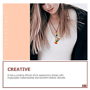 Milisten 28 Pcs African Tambourine Pendant Mini African Drum Pendant Drum Player Necklace African Drum Craft Para Hombres Personalized Drum Necklace Pendant Log Congo Wood Man