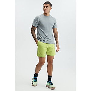Fabletics Men's The Fundamental Short, Workout, Running, Training, Gym, Yoga, Ultra Lightweight, Athletic, 7" Inseam, M, Faded Lime