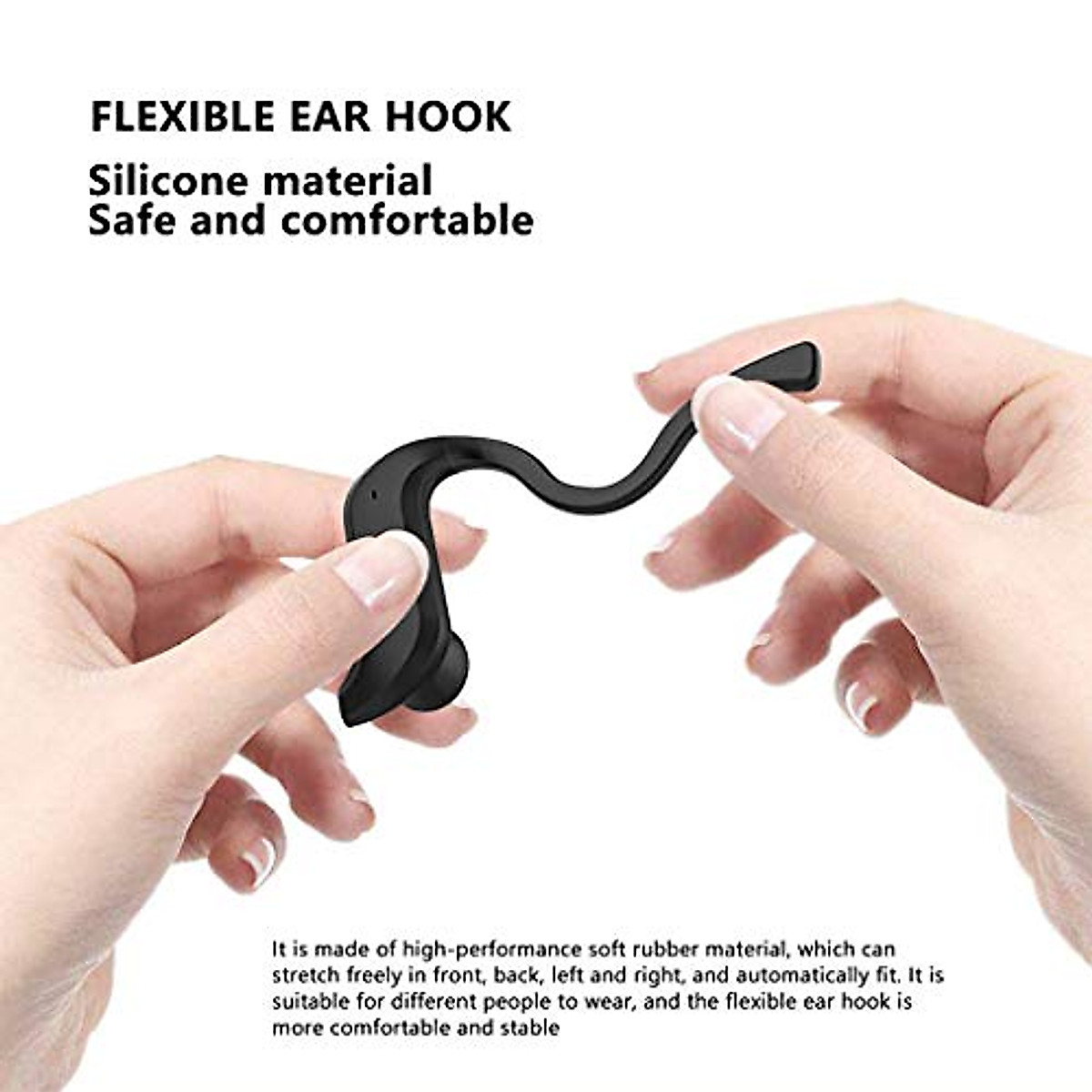 New Sport Wireless Bluetooth Earbuds Ear Hook Headphones Noise Cancelling, Black