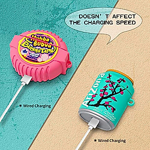 [2Pack] Cute Airpod Case for Airpod 2/1,3D Cartoon Kawaii Food Bubble Gum & Drink Airpods Cover Design Girl Boys Teens Fashion Fun Shockproof Protective Skin Accessories Silicone Case for Airpods 1&2