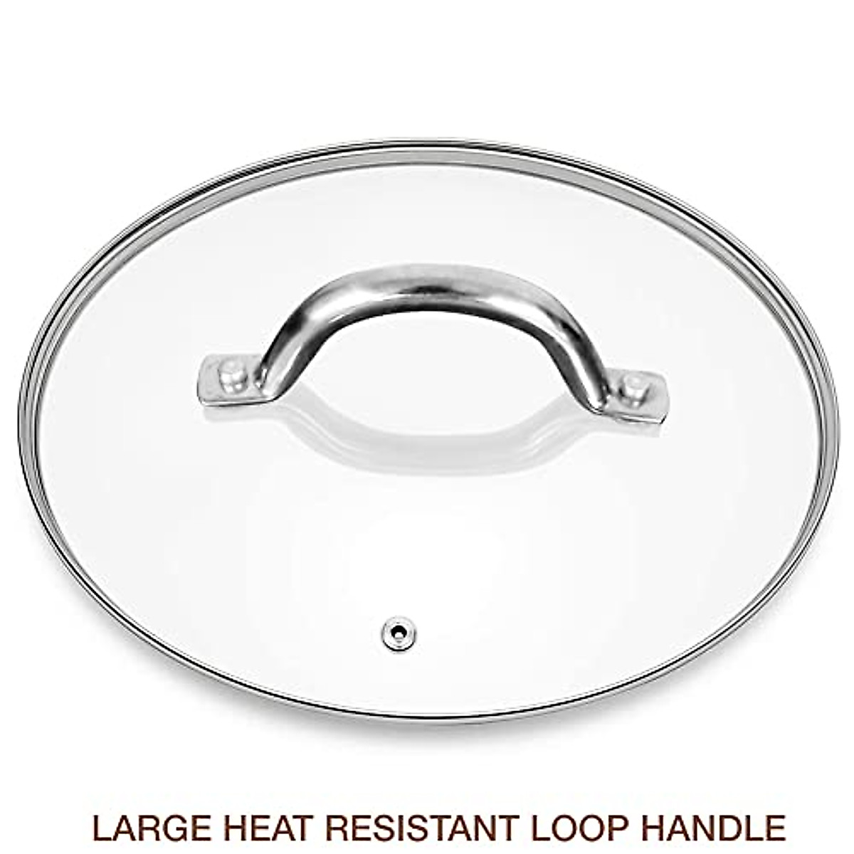 HOMICHEF 2-PACK 8" Inches (20CM) Tempered Glass Lids For Pots and Pans - Cookware Replacement Glass Lids With Air Vent And Large Riveted Loop Handle