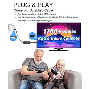 CICYSTORE Retro Game Console with 1700 NES Classic Edition Games,4K HD Video Game Console,Plug and Play Video Games for TV,Gift for Kid/Adult