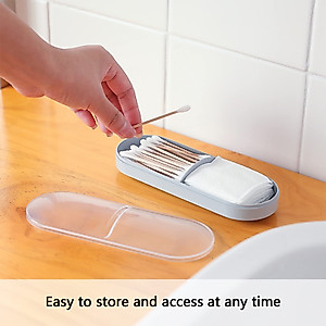 Portable Travel Cotton Pad Storage Case Cotton Swab Ball Holder Dispenser Sponge and Cosmetic Storage Box with Transparent Lid Storage Jar Sanitary Napkins Pad Container Dental Sealed Floss Box 2 Pcs