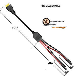 SolarEnz XT60To SAE Y Splitter Adapter Solar Combiner Cable for Solar Panel Charge RC Battery Lipo Battery Pack EFDELTA River Portable Power Station