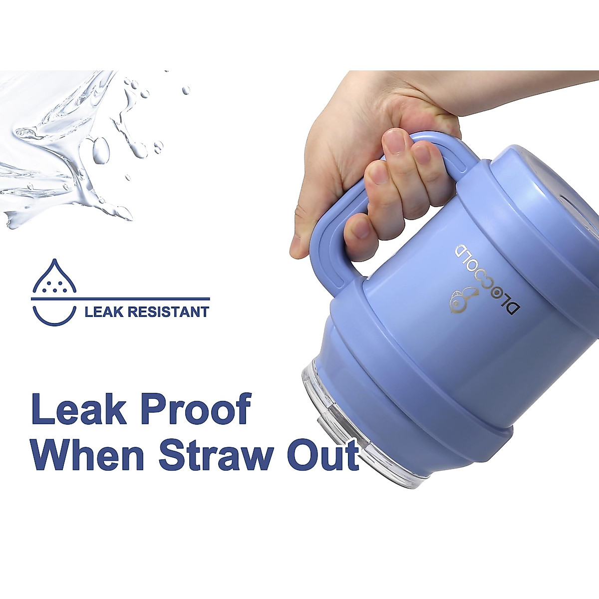 DLOCCOLD 50 oz Mug Tumbler with Handle and Straw Lid, Large Insulated Tumbler with Straw, Sweat-proof, Stainless Steel Reusable Big Tumbler, Double Wall Metal Travel Water Jug (Mint Green)