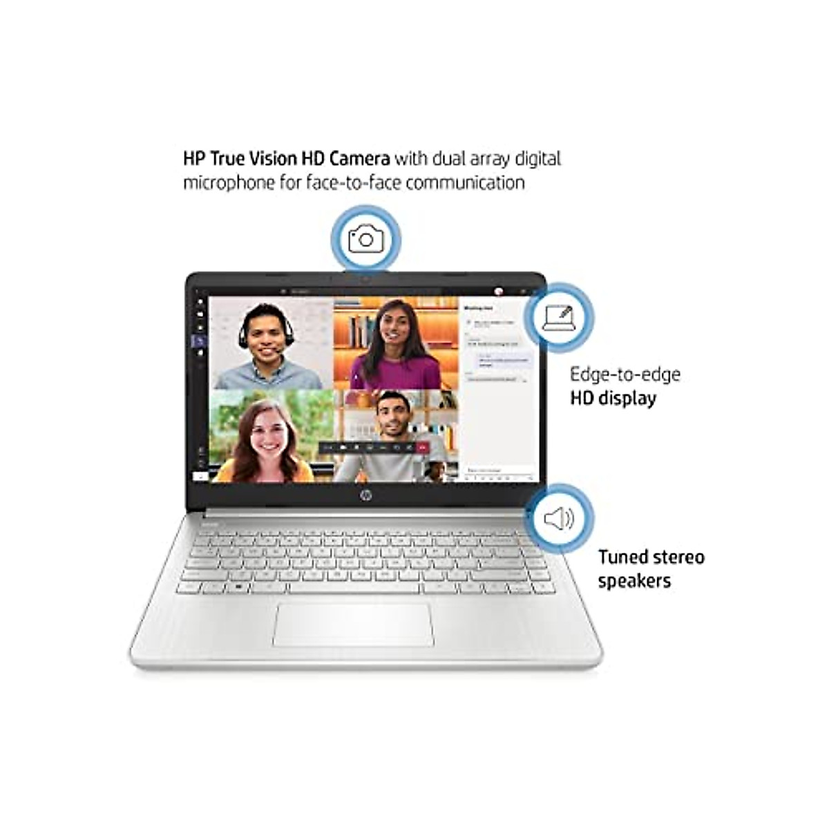 HP 2023 Newest 14 Laptop, 14" Display, Intel Core i5 1135G7 Processor, 8GB RAM, 256GB SSD, Intel Iris Xe Graphics, Bluetooth, Webcam, HDMI, Windows 11 Home, Natural Silver
