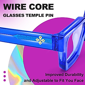 VISOONE Blue Light Blocking Glasses Rectangle Chic Preppy Look MultiColor Frame for Women Men RIVER