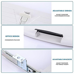 Keyboard Drawer Tray Under Desk w/Rotatable Mouse Platform Steel Smooth Sliders, White & Blue