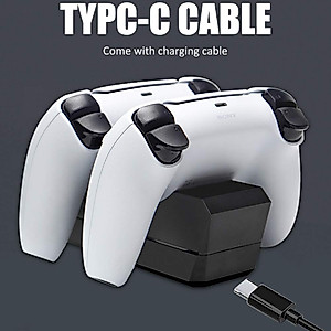 Controller Charging Station Dock Stand Compatible with Playstation 5 with 4 Thumbstick Caps