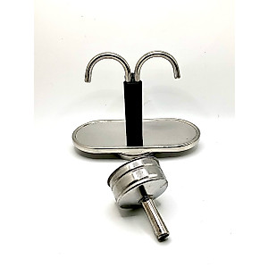 BRV Kitchen Mini 2 Cup Moka Pot - New Generation Great Flavored Italian Style - Delicious Espresso Coffee Maker - Easy to Use & Clean - Stainless Steel Silver