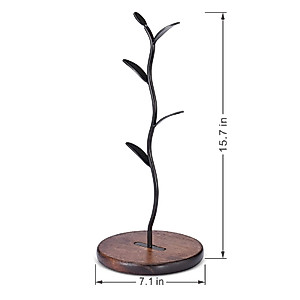 ALLCENER Mug Holder, Countertop Mug Tree, Coffee Mugs & Tea Cup Storage Rack, Coffee Counter Bar Accessory & Kitchen Organizer, Black (Single Row)