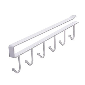 LIRUXUN 6 Hook Storage Rack Wardrobe Shelf Cup Holder Bathroom Kitchen Hanger Towel Rack (Color : OneColor, Size : 7 * 25cm)