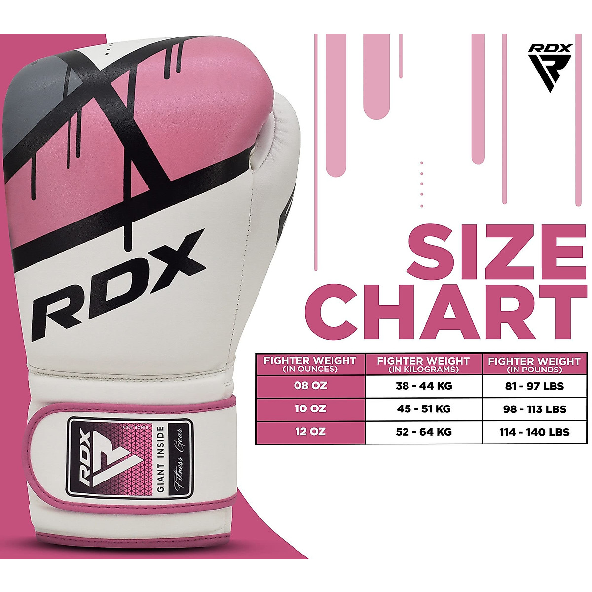 RDX Women Boxing Gloves for Training Muay Thai Maya Hide Leather Ladies Mitts for Fighting, Kickboxing, Sparring EGO Glove for Punch Bag, Focus Pads and Double End Ball Punching