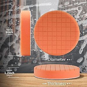 AVID POWER 6 Inch Buffing Polishing Pads 5Pcs for 6 Inch Backing Plate, Compound Buffing Sponge Pads for Car Buffer Polisher Compounding, Polishing and Waxing