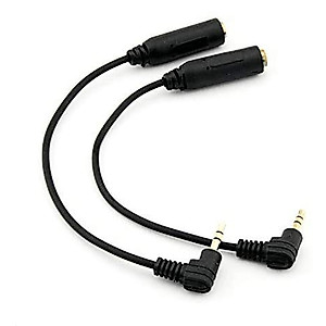 Inovat 2pcs Headphone Converter Adapter Gold Plated 2.5mm Male Right Angle to 3.5mm Female Socket Jack Stereo Audio Cable Black