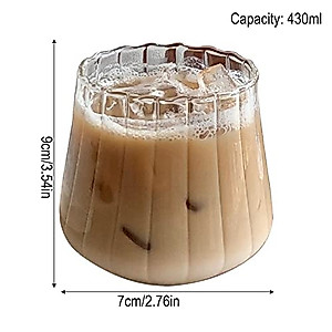 URMAGIC Clear Drinking Glasses,14 Oz Stemless Wine Glasses,Juice Glasses,Rocks Glasses,Beer Glasses,Ribbed Glass Cups,Ripple Glassware,Beer Glasses,Whiskey Cocktail Glasses,Water Cups