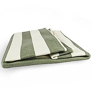 DII Durable Woven Striped Storage Bin Collapsible with Soft Rope Handles Reinforced with Metal Grommets, Large, 17x12x12", Olive Green