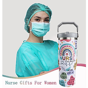 ZNYYZYBA Nurse Tumbler - 30oz Thermal Mug with Handle and Flip Straw for Nurses Week Gifts