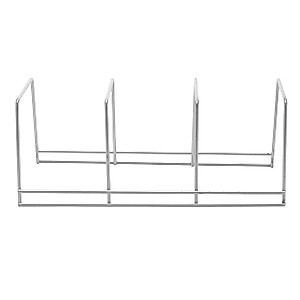 YBM Home Wire Dish Storage Rack for Plates, Cutting Boards, Bakeware, Pots and Pans, Serving Trays, Lids, and Other Cookware, 3 Section Plate Holder for Cabinets and Cupboards, Silver 2552