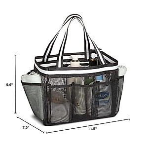 fiezkaa Mesh Shower Caddy Portable Shower Bag for College Dorm Camping Travel Gym(Black)