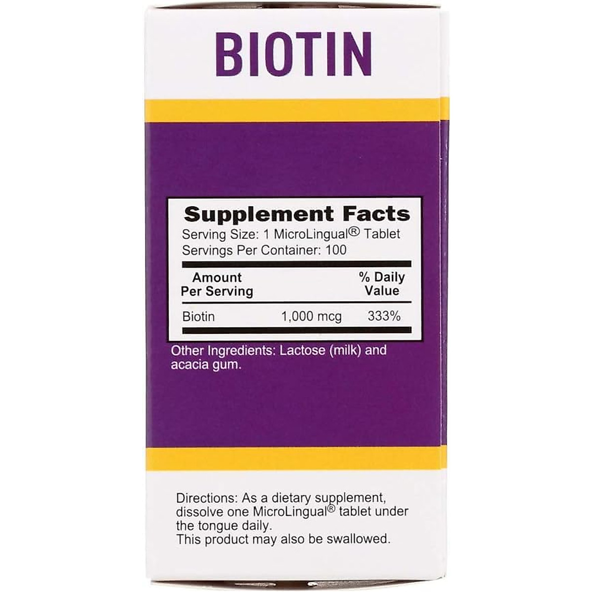 Superior Source Biotin 1000 mcg. Under The Tongue Quick Dissolve MicroLingual Tablets, 100 Count, Supports Healthy Hair, Skin, and Nail Growth, Helps Support Energy Metabolism, Non-GMO