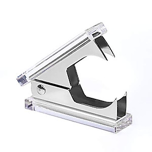 Silver Acrylic Lucite Bundle | Premium Stapler, Tape Dispenser, Scissors, Staple Remover, & Ruler Gift Set | Clear Stationery & Desk Accessories | Modern, High End, Chic, Luxury Office Goods