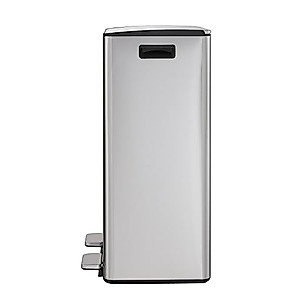 Casa Andrea Milano 15-Gallon Hands-Free Dual Compartment Recycling Kitchen Step Trash Can with Soft-Close Lid, Plastic Inner Buckets