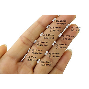 VERY VERY Small Miniscule 0.04CTTW Round Natural Diamond Stud (IGI Certified 0.70 ct & up) Plus Quality Screw Back Earrings in 14k Solid White Gold, 0.04 Ctw - 2.00 Ctw)