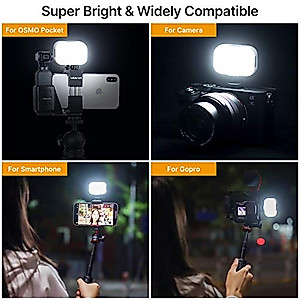Vlogging Light PICTRON VL28 LED Light for iPhone Mini LED Camera Light Rechargeable 5600K 95+ Long-Lasting Fill Light for Gopro Hero 9 8 7 6 5 DJI OSMO Smartphone Sony ZV-1 A7 RX100 VII Canon Camera