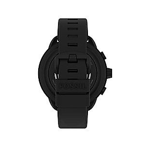 Fossil Men's or Women's Gen 6 Wellness Edition 44mm Silicone Hybrid Smart Watch, Color: Black (Model: FTW7080)