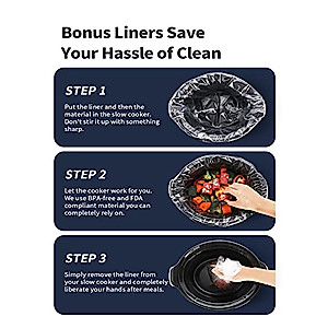 KOOC 8.5-Quart Programmable Slow Cooker, Larger than 8 Quart, More Practical than 10 Quart, with Digital Countdown Timer, Free Liners Included for Easy Clean-up, Upgraded Ceramic pot, Adjustable Temp, Nutrient Loss Reduction, Black, Oval…