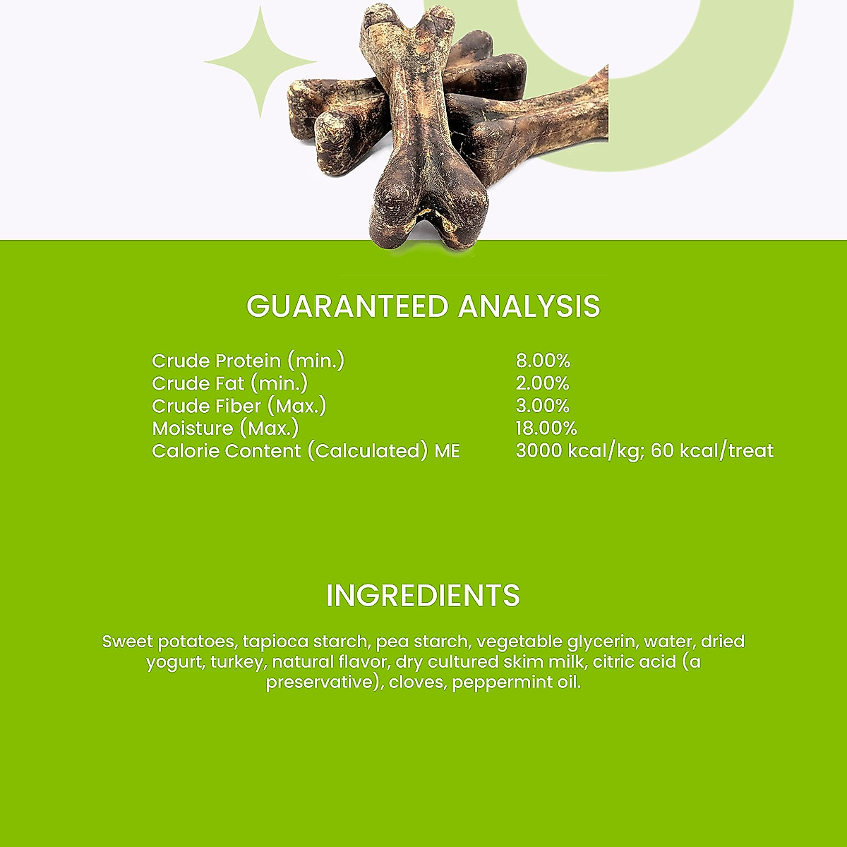 I and love and you Fresh all Rover Breath Bones - Sweet Potato - Dental Health Support, Grain Free, Filler Free, 5pk Size Small