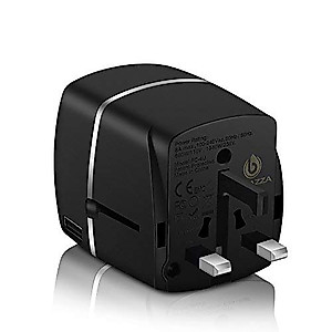 Bonazza Universal International Travel Adapter Kit with 4Amps 4 USB Ports - UK, US, AU, Europe All In One Plug Adapter - Over 150 Countries & USB Power Adapter for iPhone, Android, All USB Devices (FC-4U)
