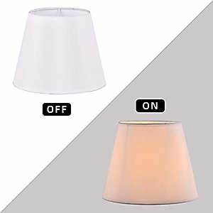 Drum Lamp Shades Set of 2, 8.5" Diameter x 6" Diameter x 6.4" High White Lampshade, Small Modern Classic Fabric Lamp Shades for Table Lamp, Wall Lamp
