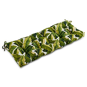 Greendale Home Fashions Outdoor 51x18-inch Bench Cushion, Set of 1, Tropical White