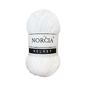 NORCIA, Soft Velvet Yarn Chenille Yarn for Crocheting Super Bulky 100g (74.3 yds) Baby Blanket Yarn for Knitting Amigurumi Yarn Fancy Yarn for Crochet Weaving Craft (White)