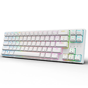 RK ROYAL KLUDGE RK68 Plus Mechanical Keyboard, 2.4Ghz Wireless/Bluetooth/Wired Blue Switch 65% Gaming Keyboard, RGB Hot Swappable with Software for Win/Mac