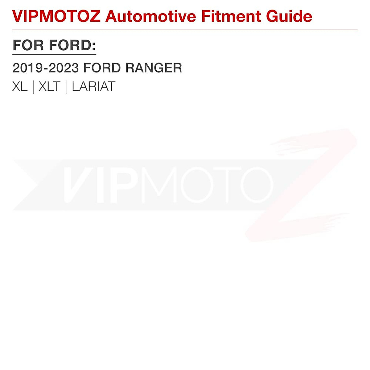 VIPMOTOZ Full Amber LED Strip Front Side Marker Light Fender Lamp Housing Replacement For 2019-2023 Ford Ranger, Black Housing with Smoked Lens, Driver & Passenger Side